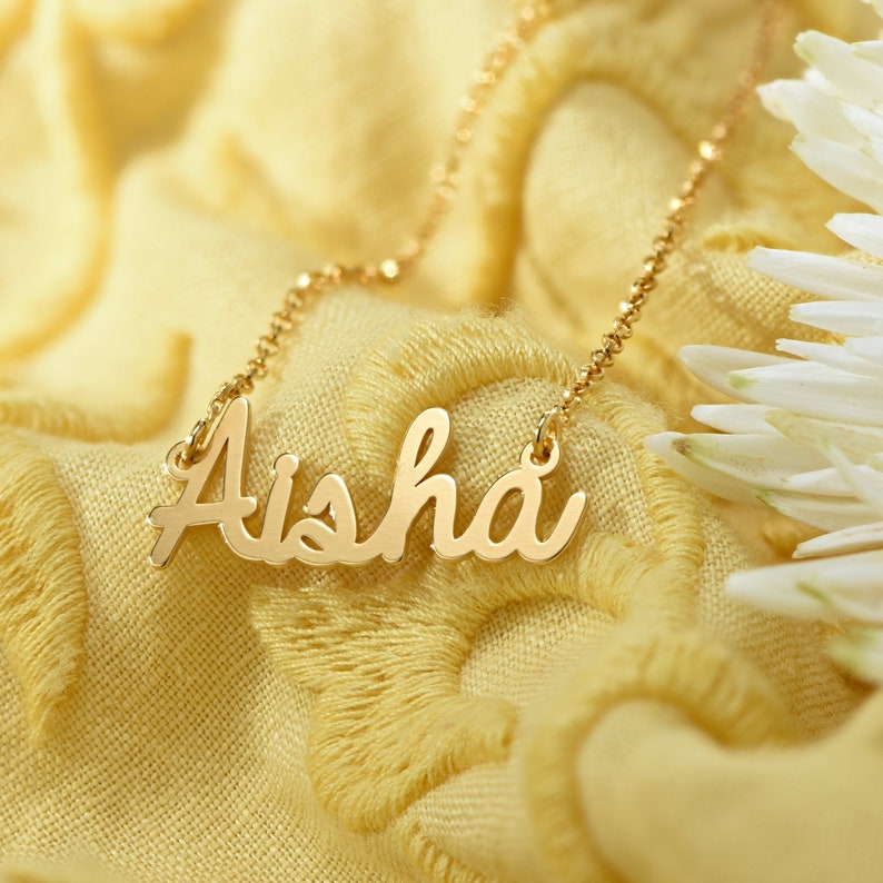 Cursive Name Necklace Rose Gold Silver 925 - Custom Nameplate Pendant ...