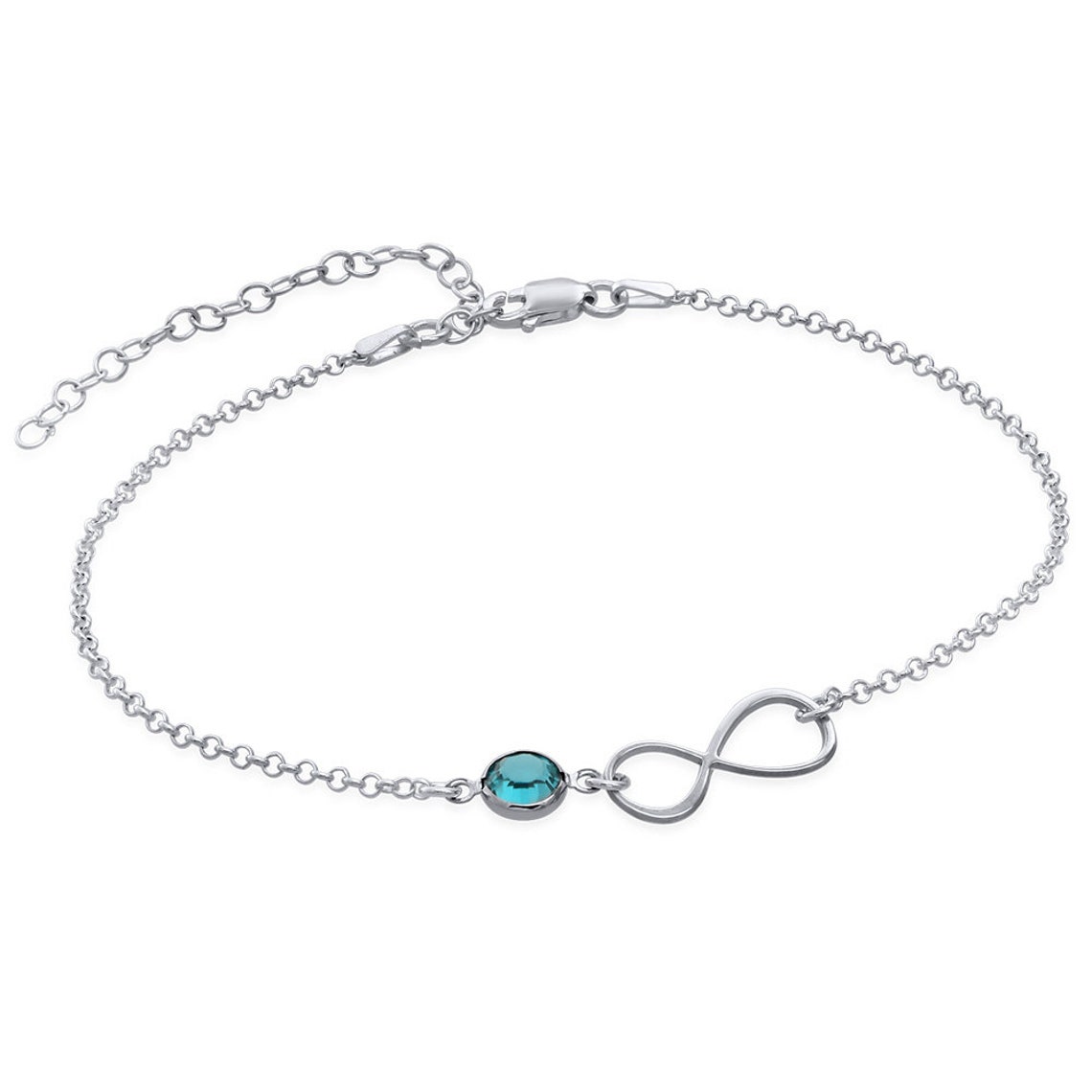 Personalized Infinity Symbol Dangle Birthstone Anklet Bracelet - Etsy