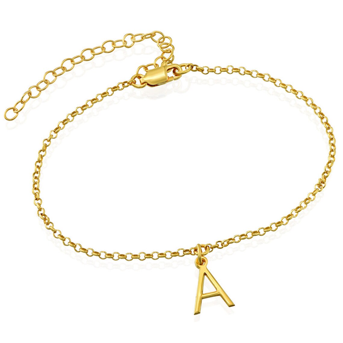 Initial Anklet Bracelet in Silver 925 or Gold • Personalized Custom ...