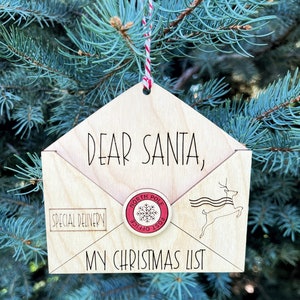 Letter to Santa Ornament Keepsake Personalization Custom Christmas ...