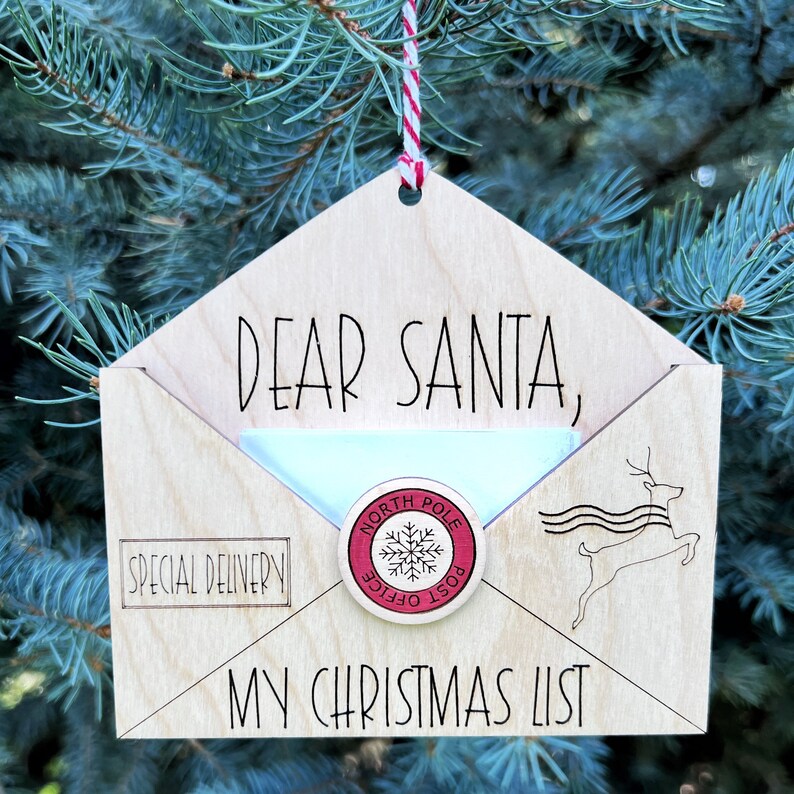 Letter to Santa Ornament Keepsake Personalization Custom Christmas ...