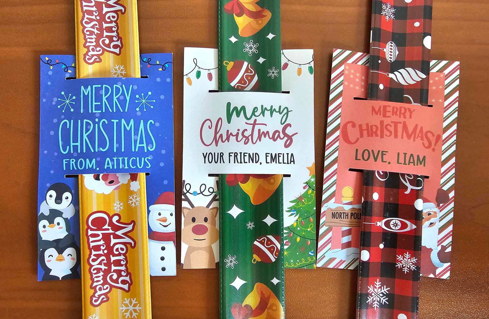 Christmas Party Favors, Slap Bracelet Favors, Christmas Classroom Gift ...
