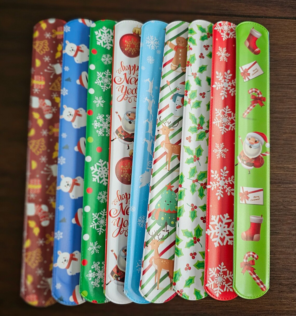 Christmas Party Favors, Slap Bracelet Favors, Christmas Classroom Gift ...