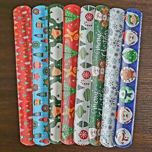 Christmas Party Favors, Slap Bracelet Favors, Christmas Classroom Gift ...