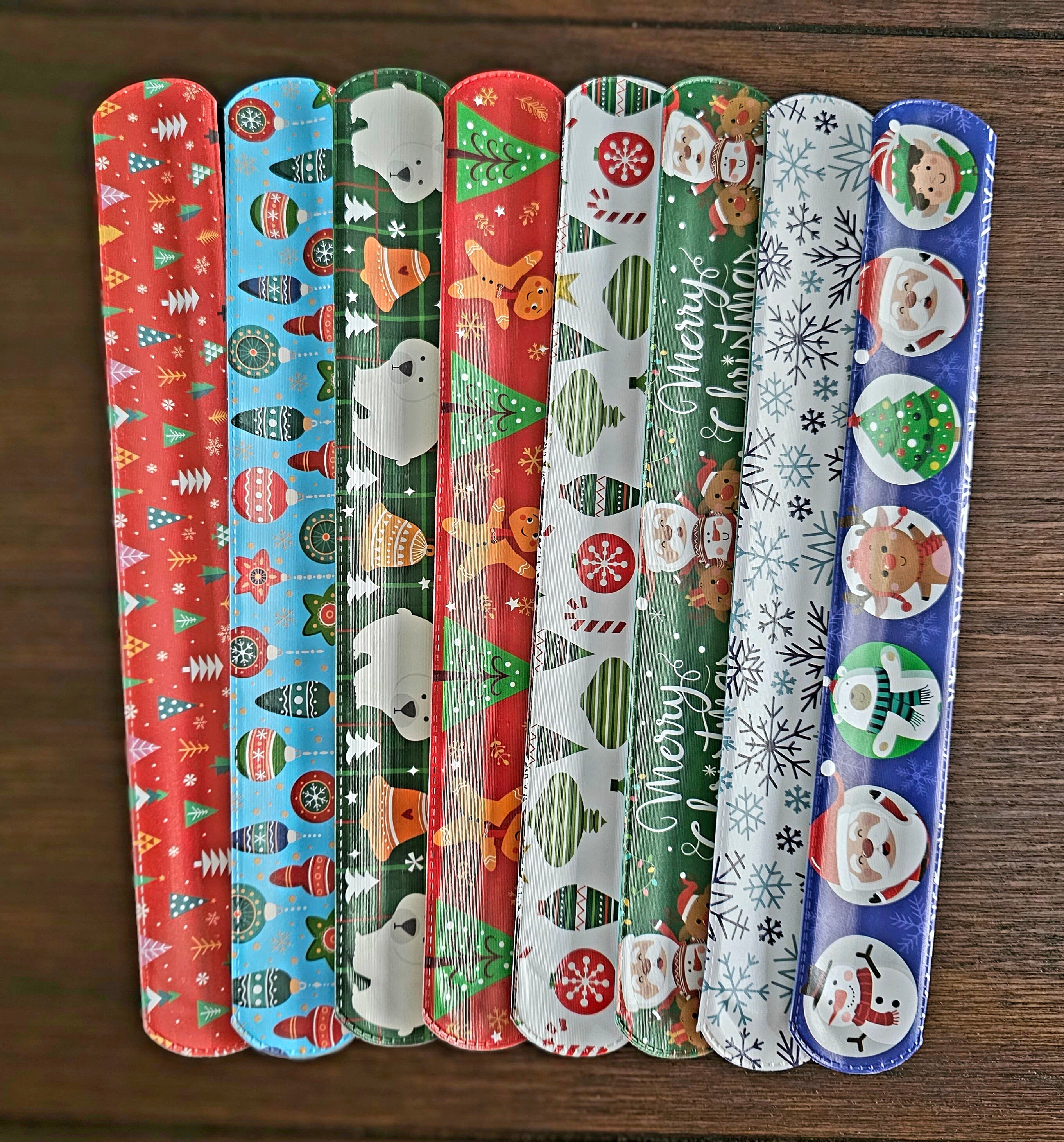 Christmas Party Favors, Slap Bracelet Favors, Christmas Classroom Gift ...