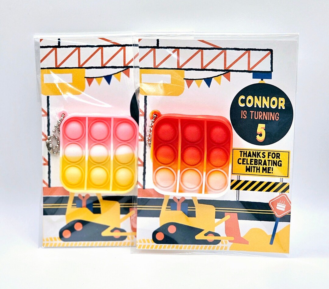 Construction Pop It Favor, Construction Birthday, Building Birthday ...