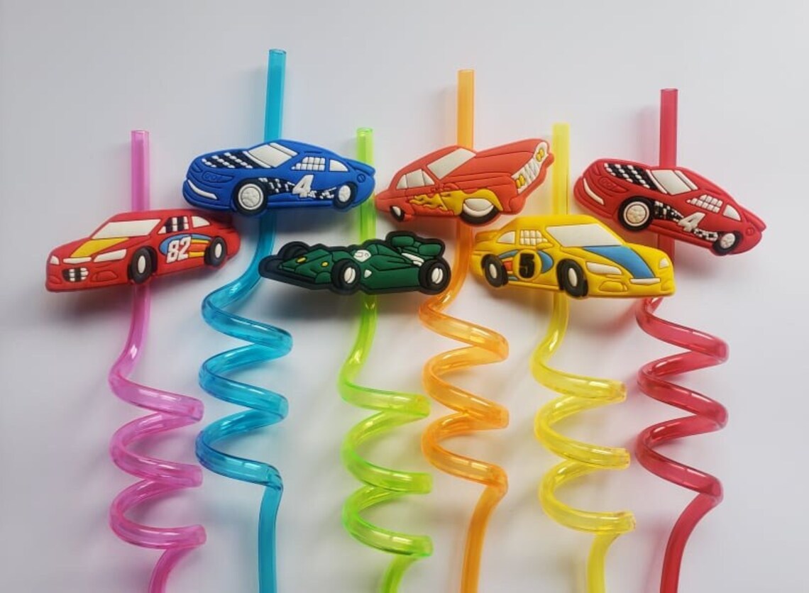 Race Car Reusable Straw Favors, Kids Party Favors, Classroom Favor ...