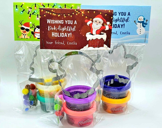 Christmas Play Dough Kit: Mini Cutters, Stocking Stuffer Party Favor - Etsy