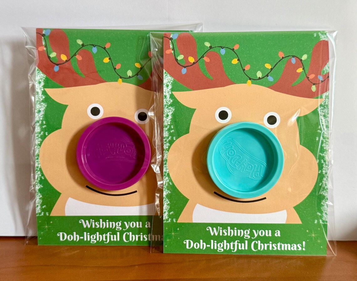 Christmas Play Doh Favor, Holiday Play Doh Favor, Kids Christmas Party ...