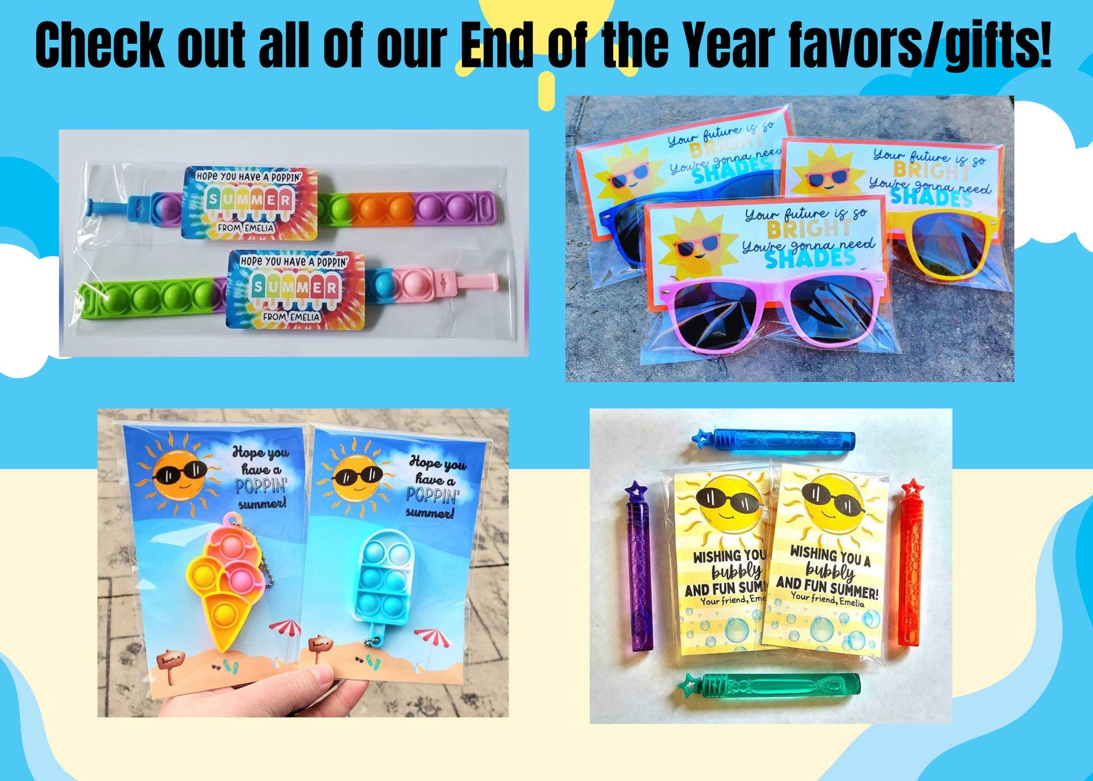 Kids Sunglass Favors, End of the Year Gift, Graduation Favors, Summer ...