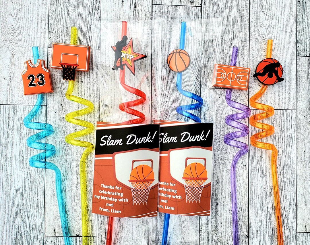 Basketball Birthday Party, Basketball Party Favor, Reusable Straw Favor ...