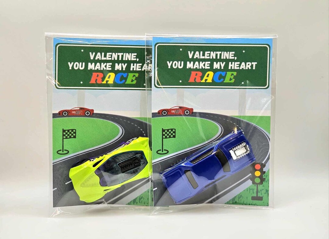 Race Car Valentine Favor, Car Party Favor, Classroom Gift, You Make My ...