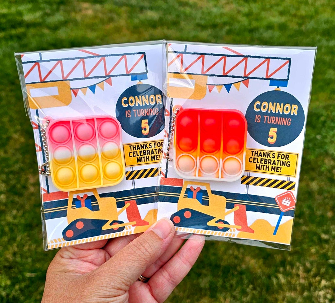 Construction Pop It Favor, Construction Birthday, Building Birthday ...