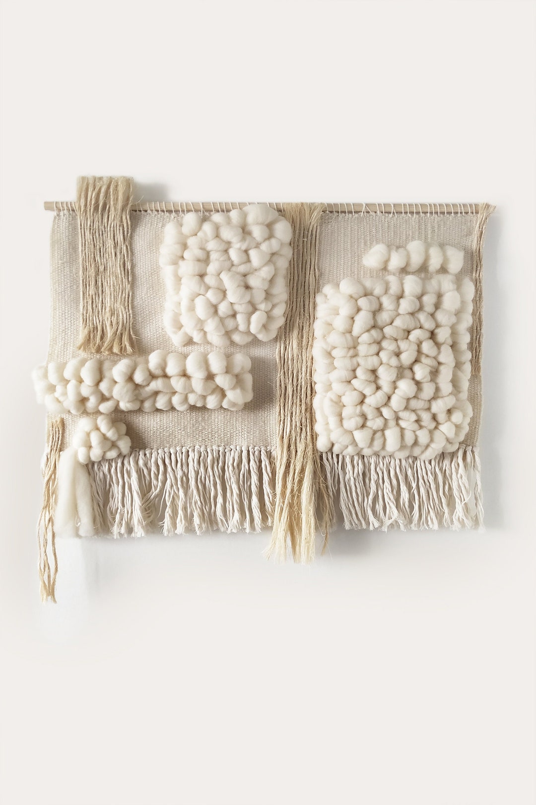Nature Large Woven Wall Hanging Made of Wool and Cotton, Modern Rustic ...