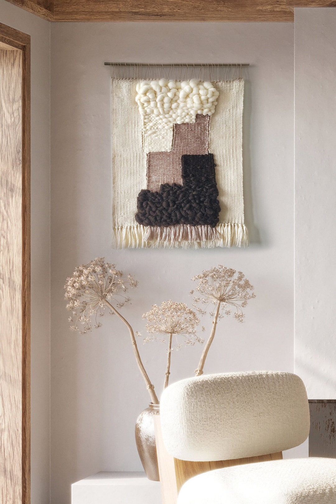 Geometric Modern Weave Wall Hanging for Aesthetic Living Room or Boho ...