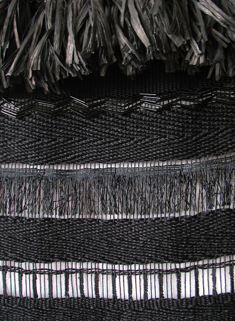 Woven Wall Hanging Handwoven Tapestry Black Dark Tapestry - Etsy