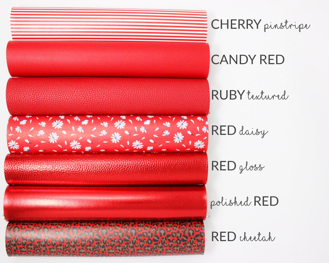RED Faux Leather Fabric | Faux Red Leather Fabric | Red Faux Leather ...