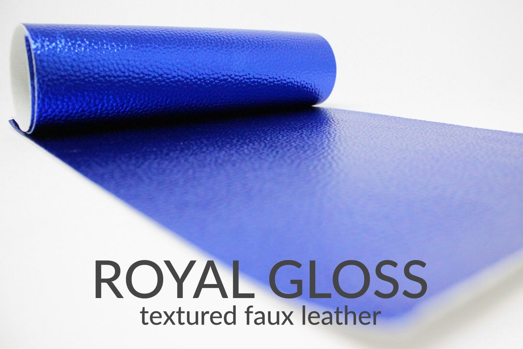 ROYAL GLOSS Faux Leather Fabric TEXTURED | Royal Blue Faux Leather ...