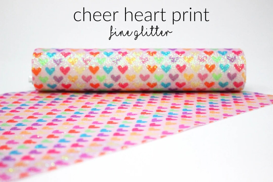 5 Sheets X CHEER HEARTS Fine Glitter Fabric | Valentine Fine Glitter ...