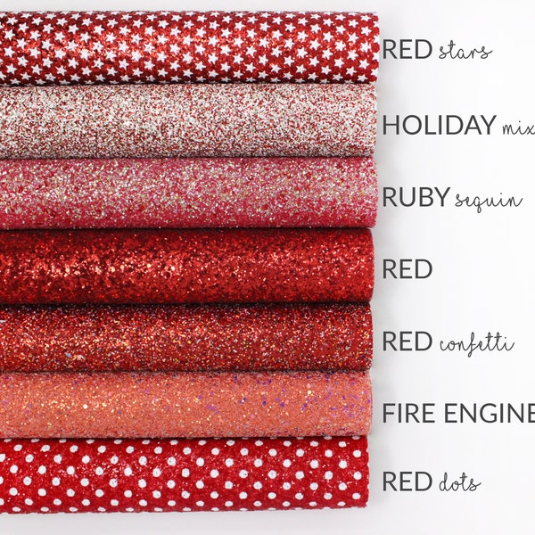 Red Glitter Fabric - Etsy