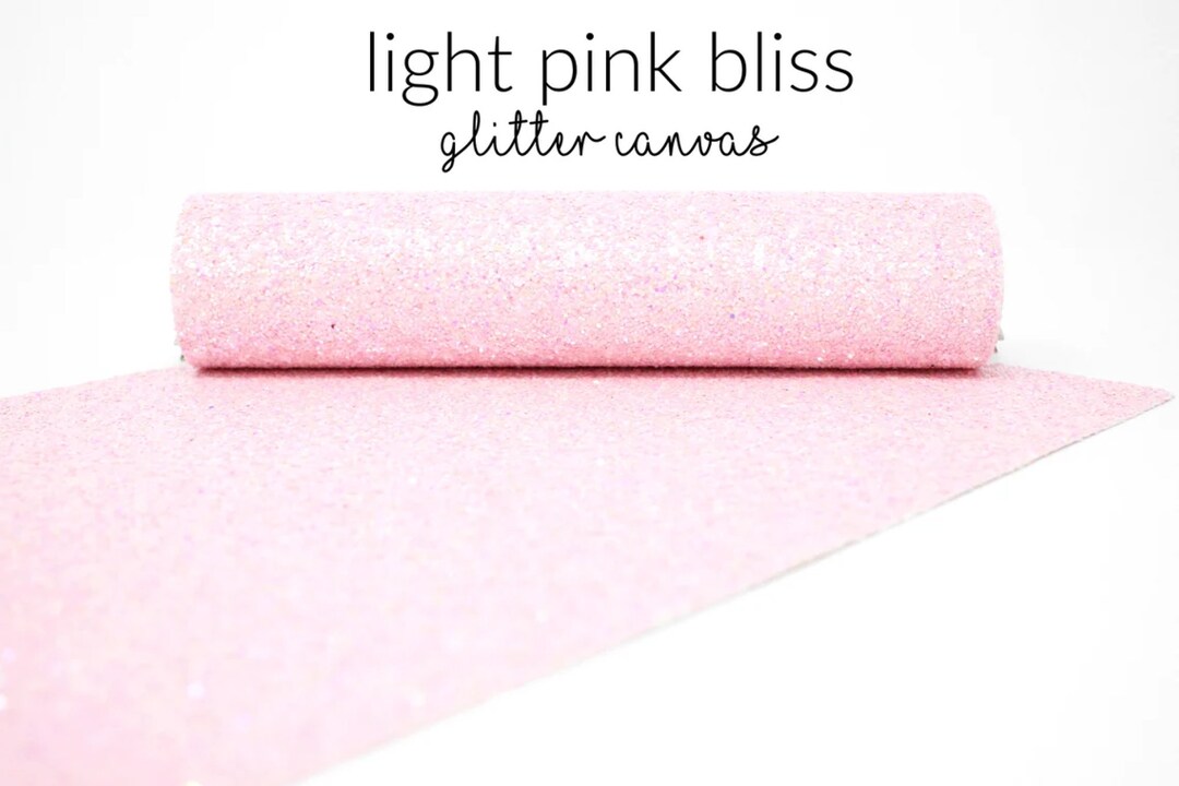 Light Pink Bliss Chunky Glitter Canvas Sheet | Baby Pink Glitter Canvas ...