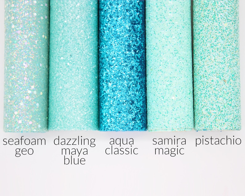 Popular AQUAS 10 Sheets X COLOR Chunky Glitter Fabric | Glitter Craft ...