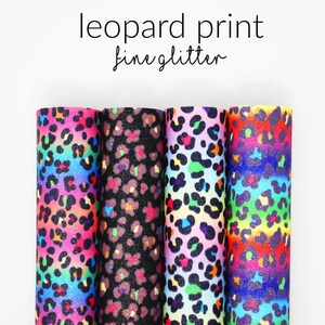 Rainbow Leopard Print Fine Glitter Canvas | 90s Inspired Neon Leopard ...