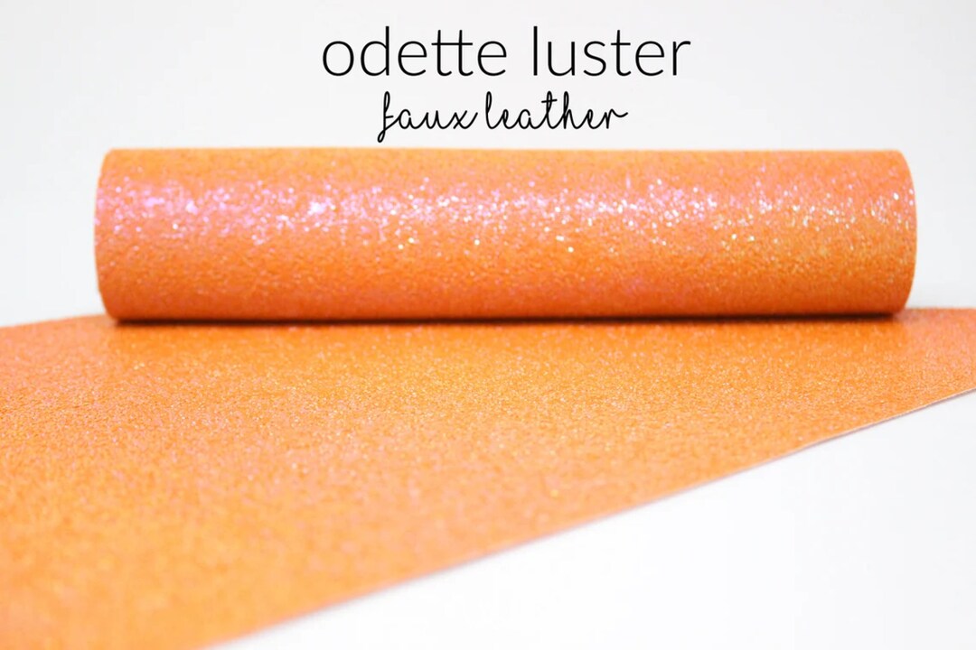 5 Sheets X ODETTE LUSTER Faux Leather Fabric | Iridescent Orange Craft ...