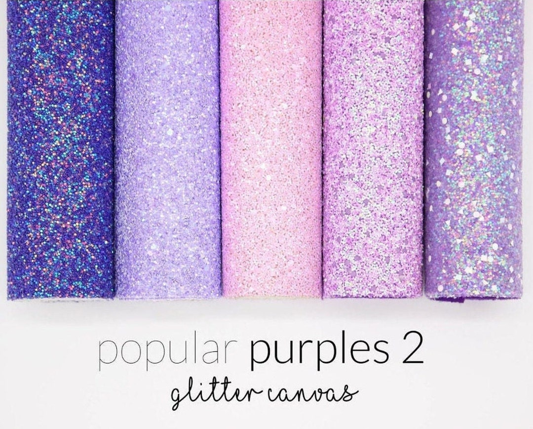 10 Sheets X POPULAR PURPLES Chunky Glitter Fabric | Purple Glitter ...