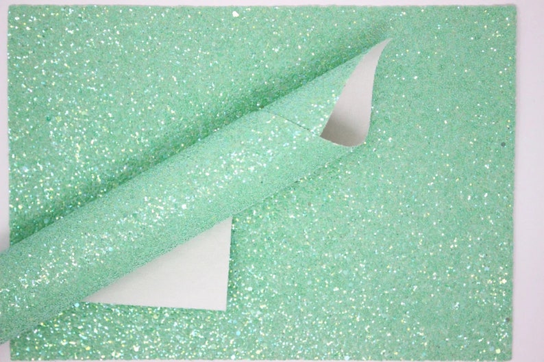 10 Sheets X GREEN BLISS Chunky Glitter Fabric | Glitter Craft Material ...