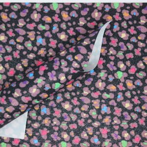 Rainbow Leopard Print Fine Glitter Canvas | 90s Inspired Neon Leopard ...