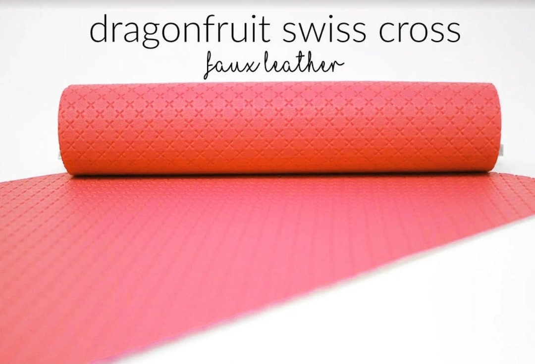 5 Sheets X DRAGONFRUIT Swiss Cross Faux Leather Fabric | Craft Material ...