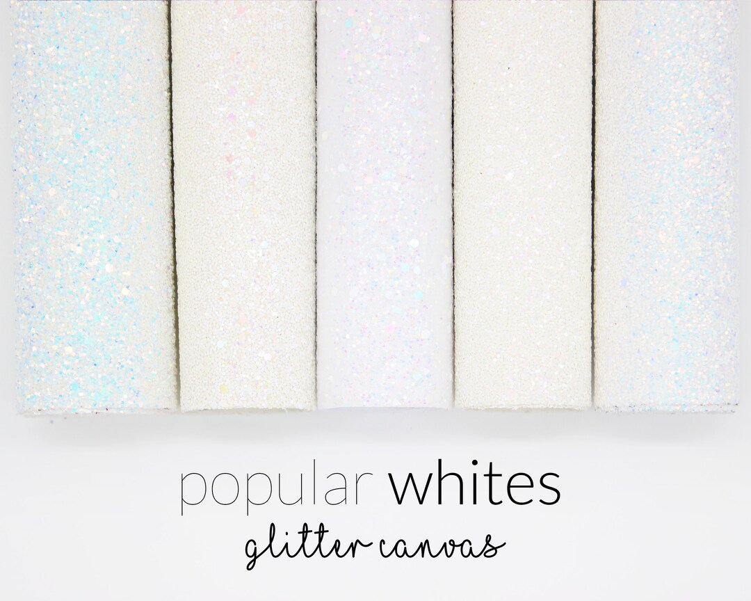 10 Sheets X POPULAR WHITE Chunky Glitter Fabric | Glitter Craft ...