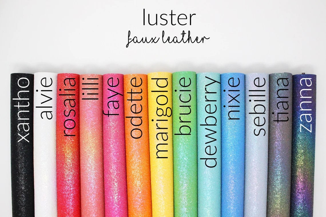 10 Sheets X LUSTER Faux Leather Fabric | Iridescent Craft Material | 10 ...