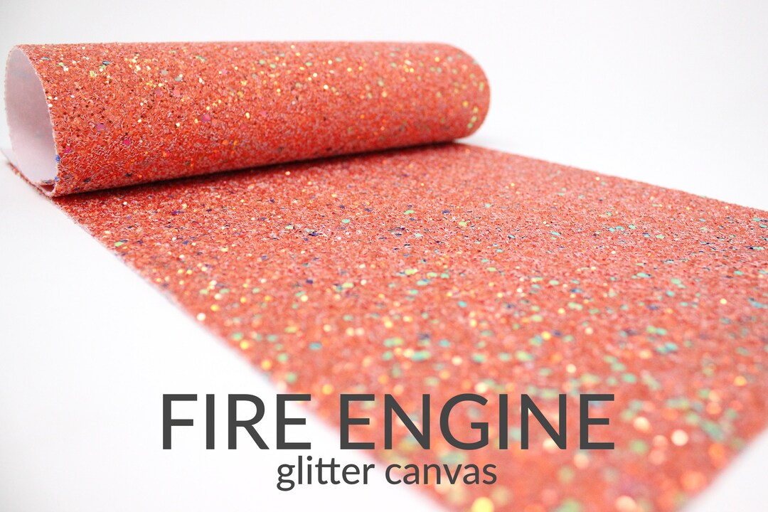 FIRE ENGINE Chunky Glitter Fabric | A4 Chunky Glitter Canvas | Glitter ...
