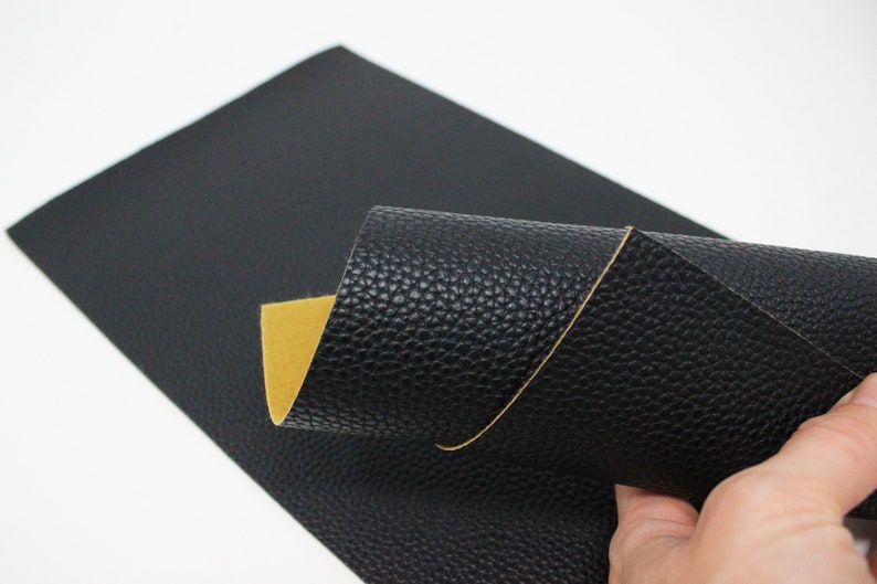 BLACK Faux Leather Fabric TEXTURED Matte Black Faux Leather - Etsy
