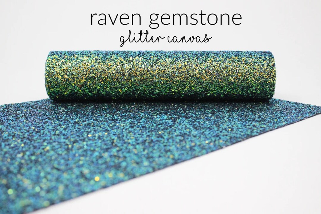 Raven Gemstone Chunky Glitter Canvas Sheets | Black Glitter Canvas ...