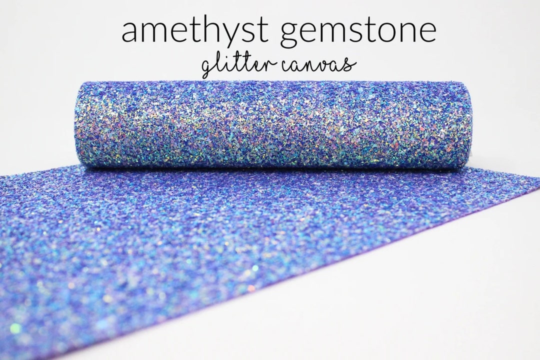 Amethyst Gemstone Chunky Glitter Canvas Sheets | Purple Glitter Canvas ...