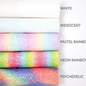 5 Sheets X PASTEL RAINBOW Chunky Glitter Fabric | Glitter Craft ...