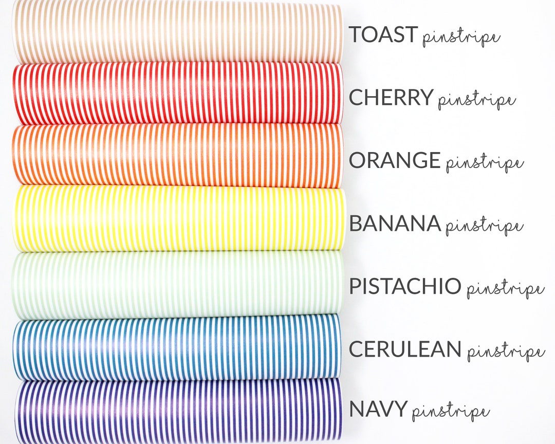 STRIPED Faux Leather 11 Colors | Pinstripe Faux Leather Fabric ...