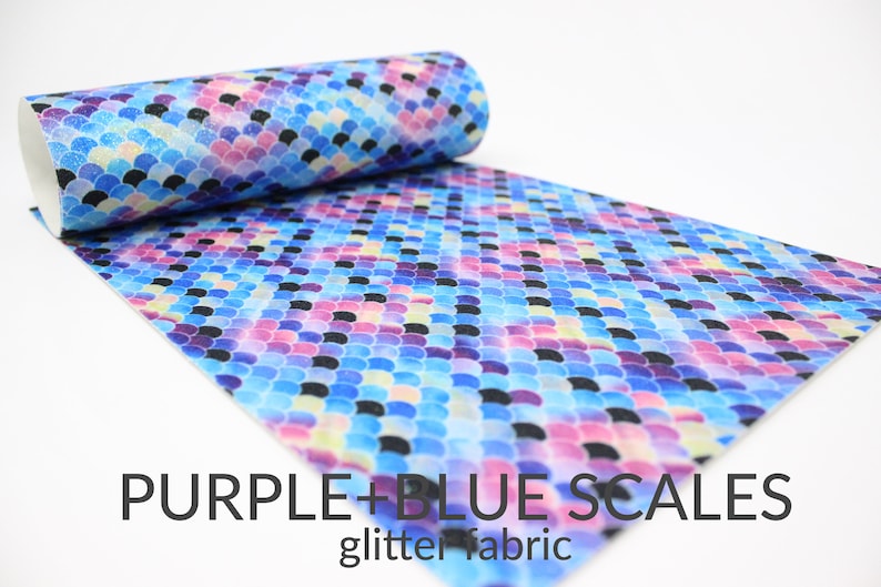 PURPLE BLUE SCALES Fine Glitter Fabric Sheet A4 Mermaid - Etsy