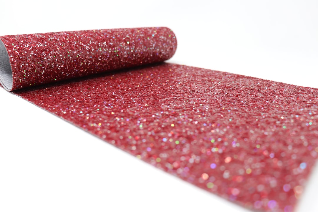 RUBY CONFETTI Chunky Glitter Fabric Chunky Glitter Canvas - Etsy