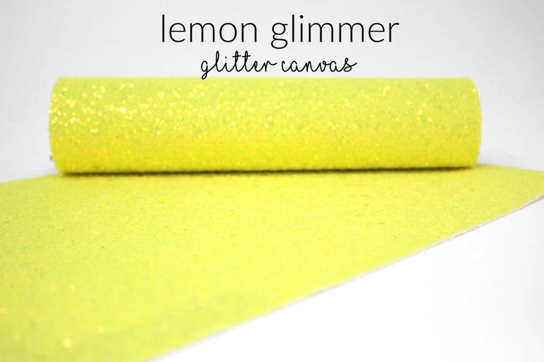 5 Sheets X LEMON GLIMMER Chunky Glitter Fabric | Yellow Glitter Craft ...
