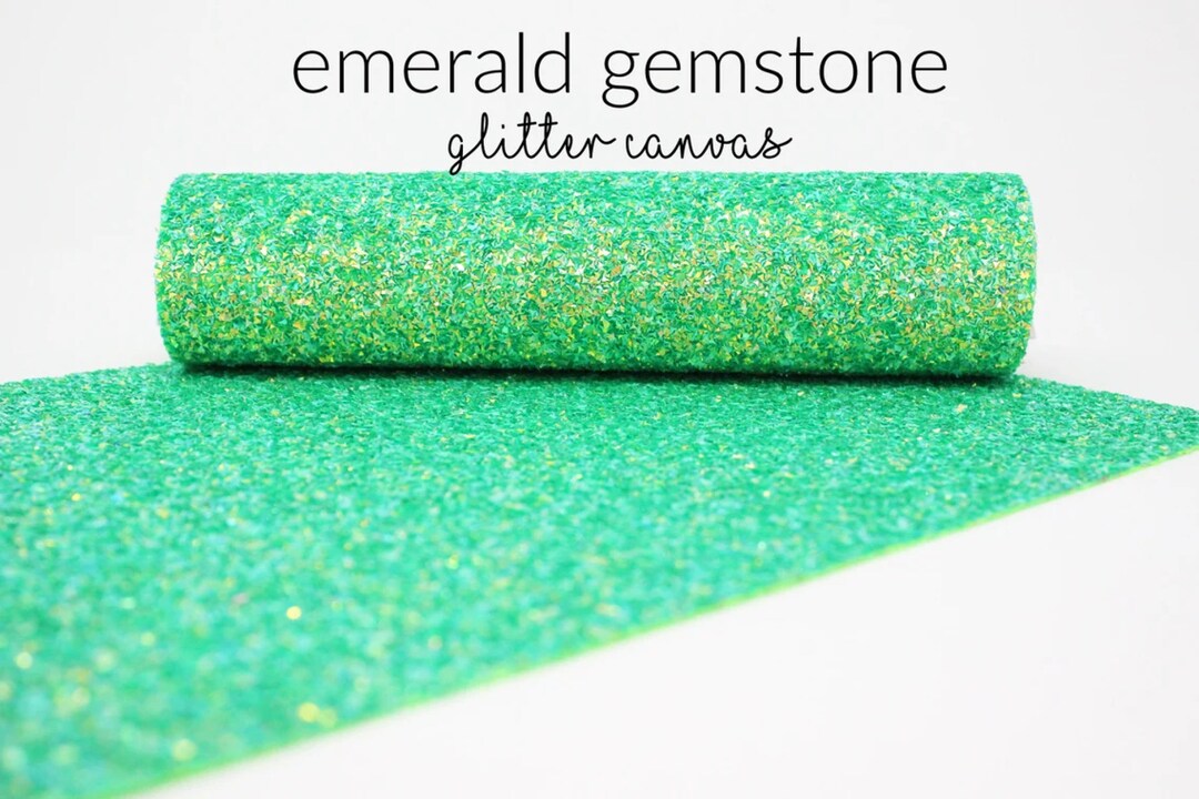 5 Sheets X EMERALD GEMSTONE Chunky Glitter Fabric | Green Glitter Craft ...