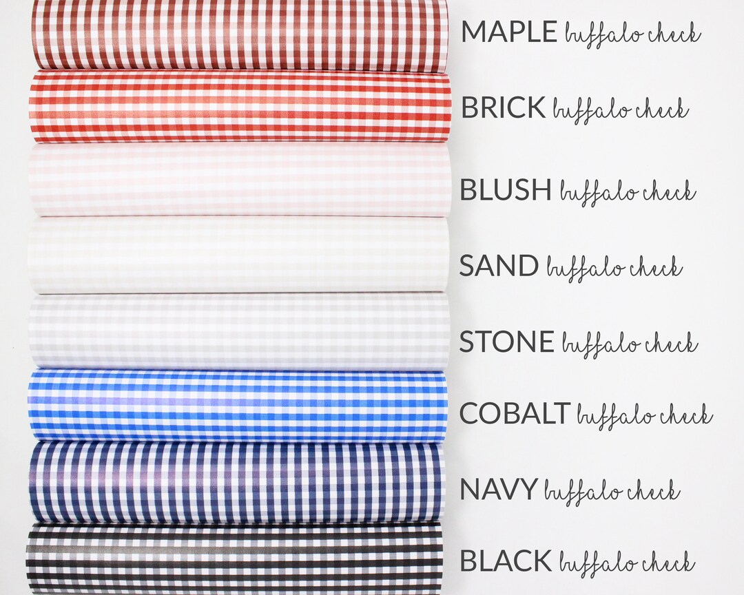 10 Sheets X BUFFALO CHECK Faux Leather Fabric | Plaid Faux Leather ...
