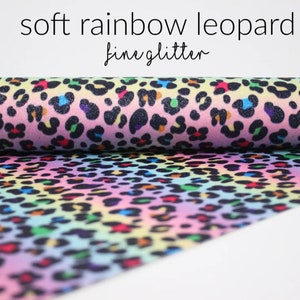 Rainbow Leopard Print Fine Glitter Canvas | 90s Inspired Neon Leopard ...