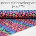 Rainbow Leopard Print Fine Glitter Canvas 90s Inspired Neon Leopard ...