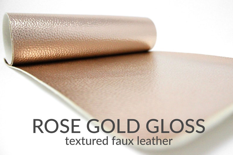 ROSE GOLD Faux Leather Fabric TEXTURED Gold Gloss Faux - Etsy