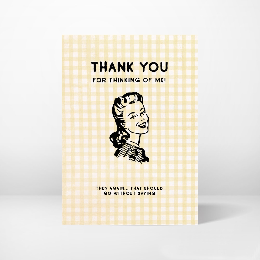 Thank You Card, Greeting Card, Funny, Whimsical, Printable, 5x7 ...