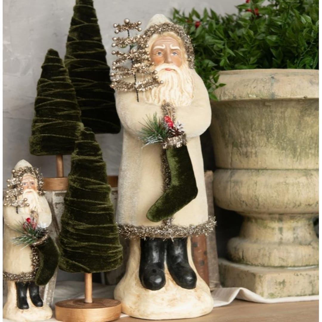 Ragon House Christmas 16.5" Oatmeal Velvet Belsnickle Santa Figurine ...